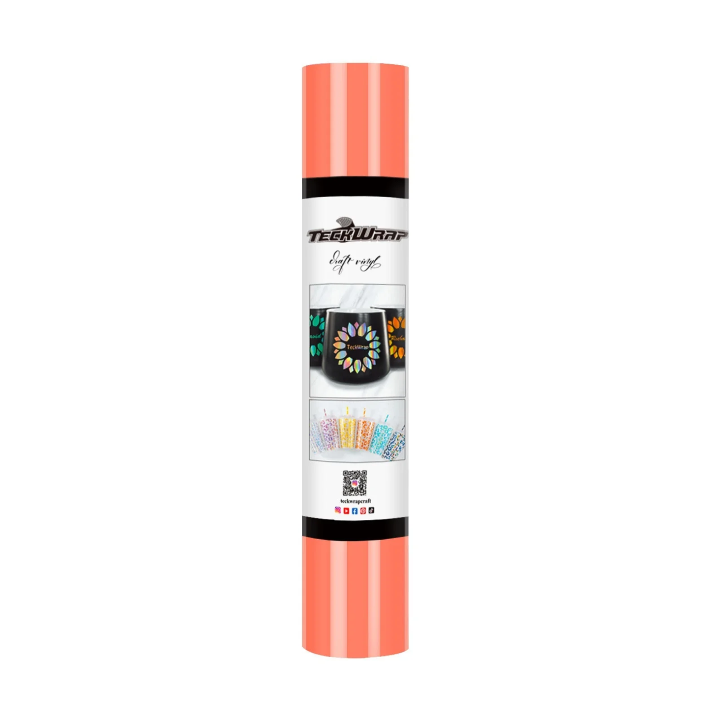 Salmon Pink Glossy Permanent Adhesive Vinyl (5FT) – Getz Crafty