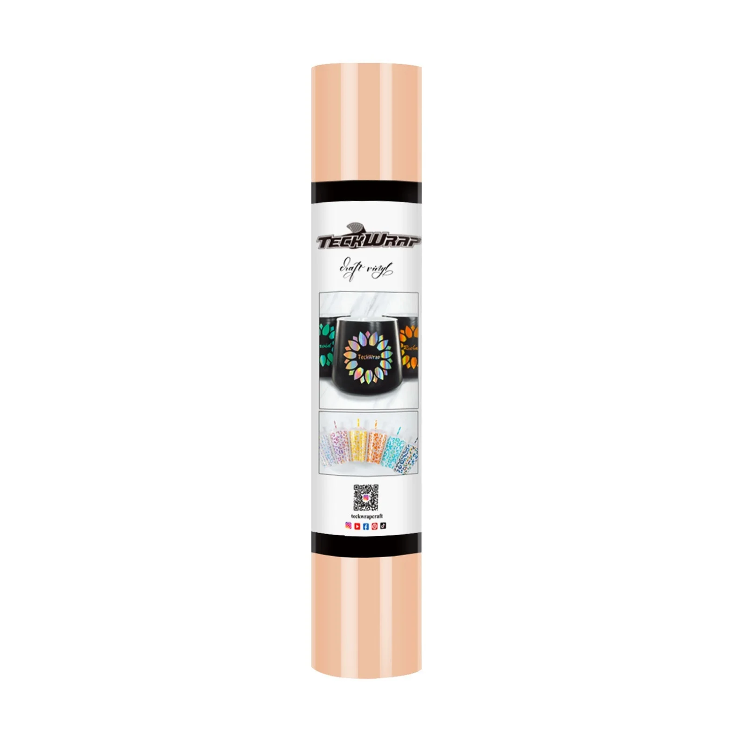 Shell Pink Glossy Permanent Adhesive Vinyl (5FT) – Getz Crafty